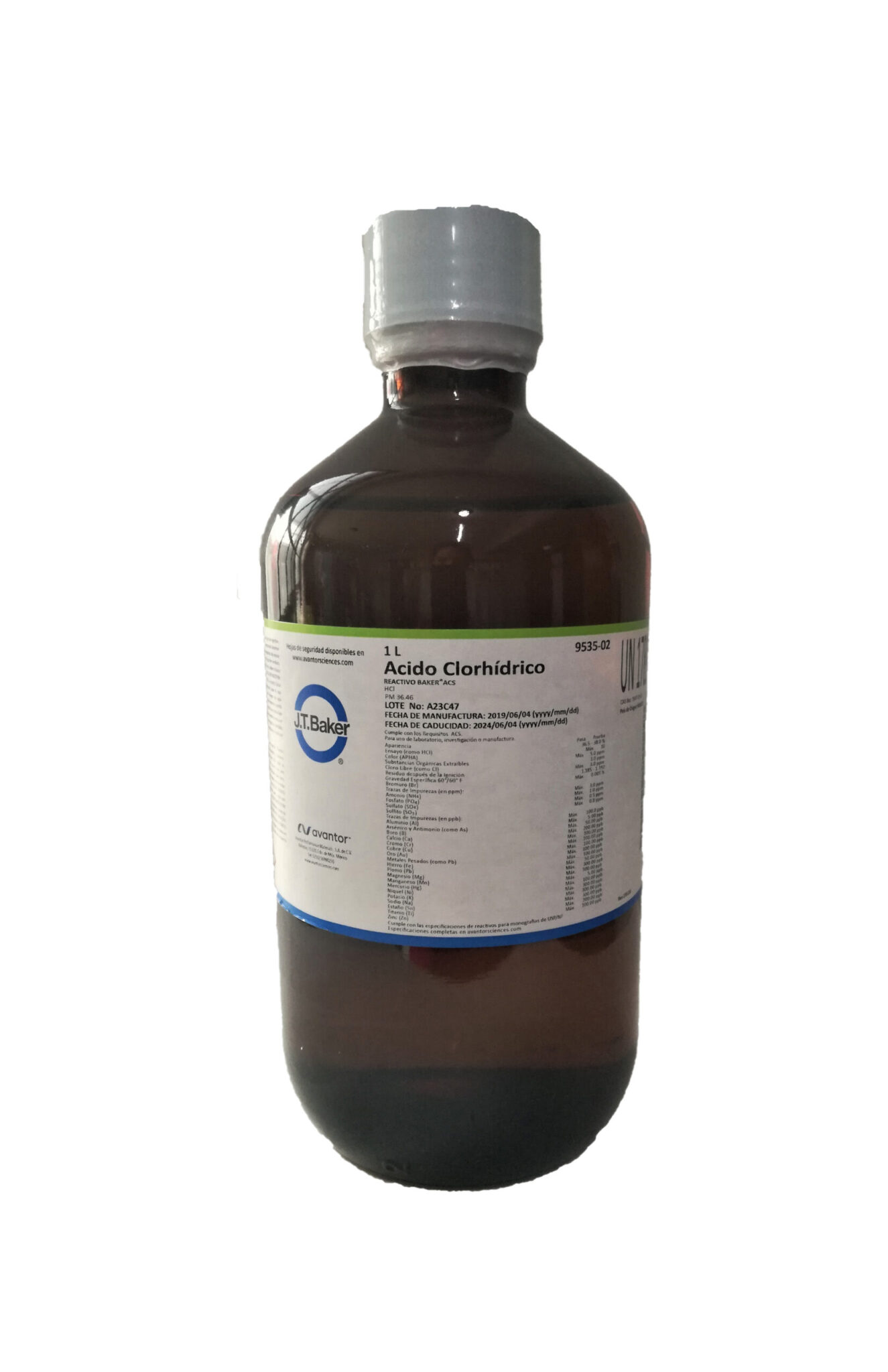 ÁCIDO CLORHIDRICO JT BAKER 1 L – IsaaQuim